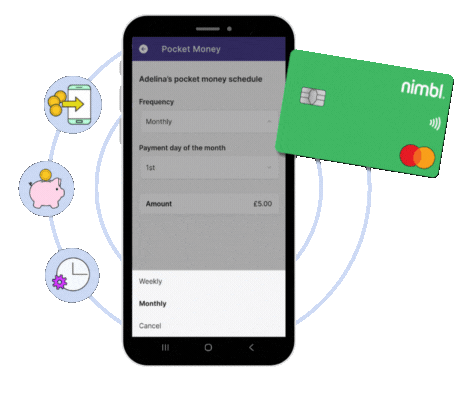 Regular Pocket Money - Sorted with a nimbl card